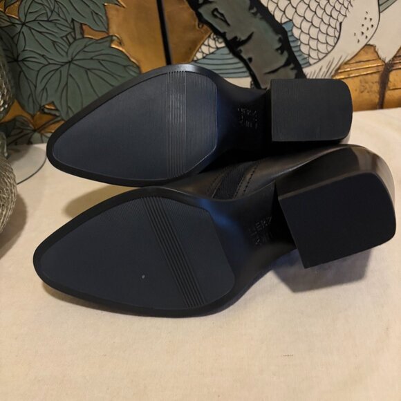 Shoes | Naturalizer Black Leather Cowboy Booties 75m Nwot | Poshmark